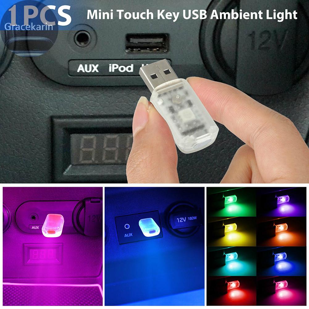Mini USB LED Car Interior Light Touch Key Neon Atmosphere Ambient Lamp ...