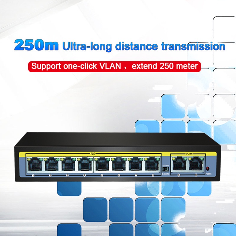 สวิตช์เครือข่าย 10 Port 52V Network Switch Ethernet Fast Switch 100Mbps ...