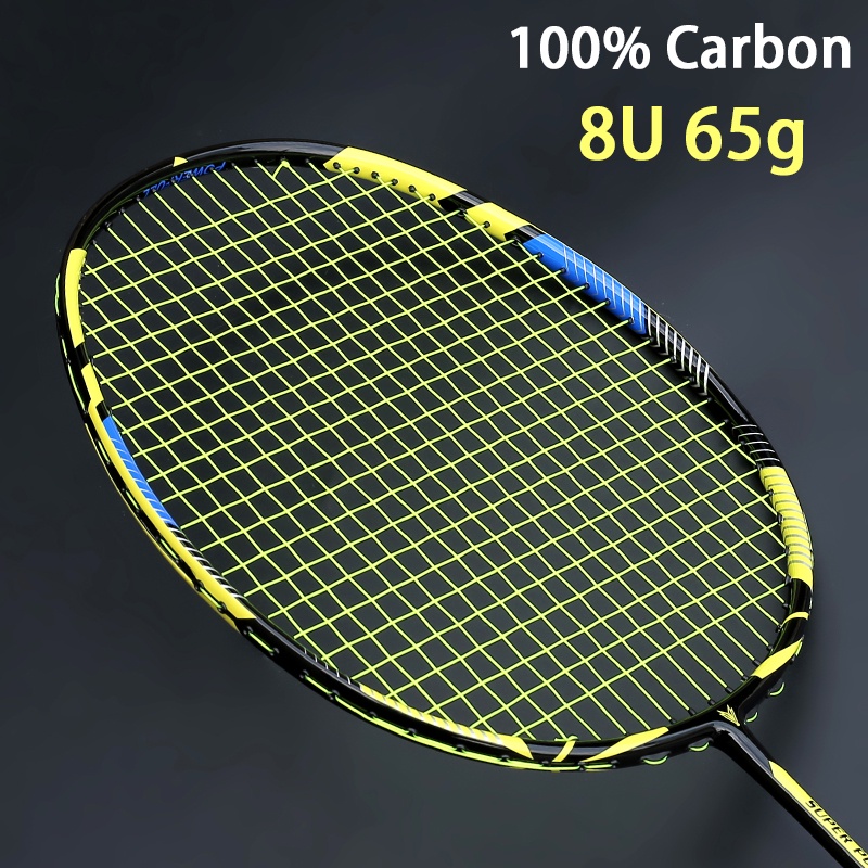ไม้แบดมินตันrofessional Carbon 8U Badminton Rackets Ultra Light Strung ...