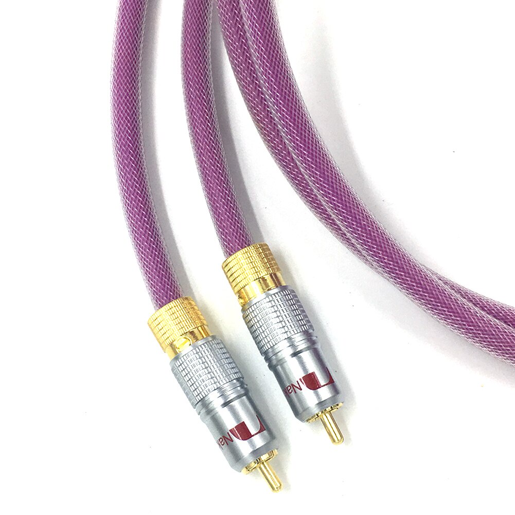 TOP-HiFi Pair Gold Plated 2RCA Cable High-end 6N OFHC Audio cable Double RCA Signal Line Rca ...