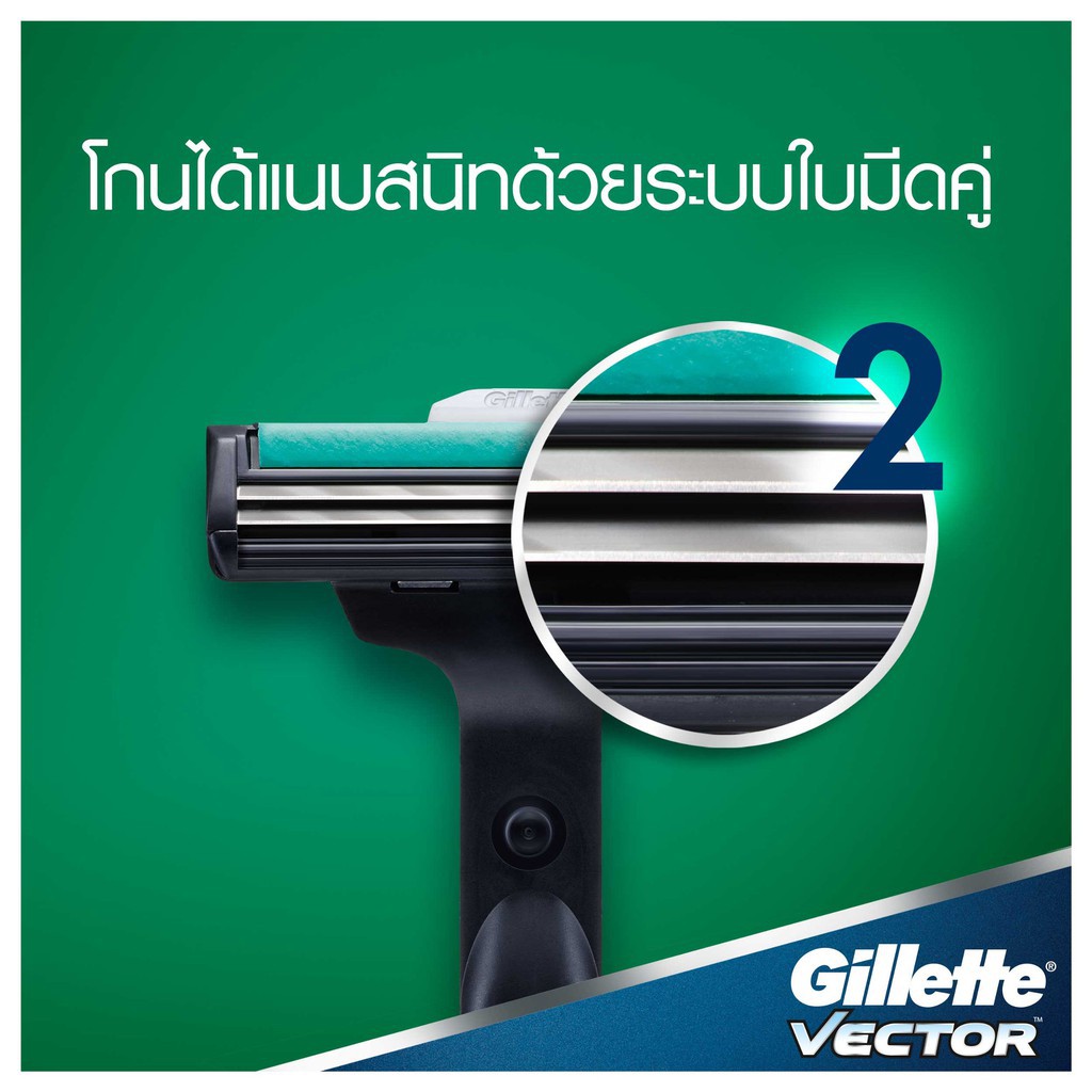 Gillette Vector ยิลเลตต์ เวคเตอร์ พลัส ด้ามพร้อมใบมีด 4 คู่ pg - pg ...
