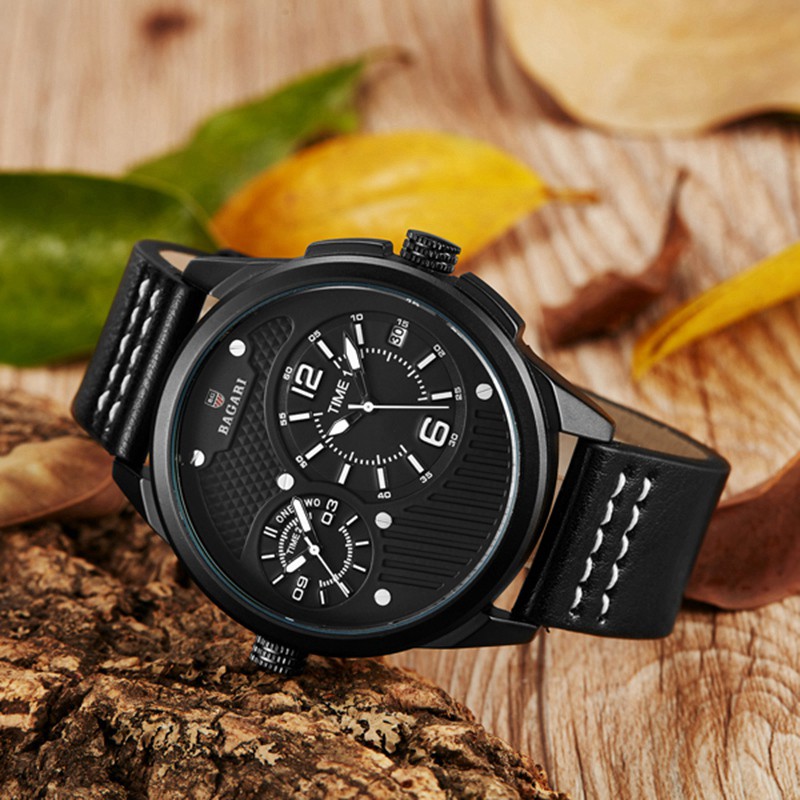Bagari นาฬิกาข้อมือสำหรับผู้ชายสีดำมีไฟส่องสว่าง - selinevameiy.th ...