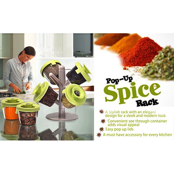 Pop Up Spice Rack กระปุกเก็บเครื่องปรุง | Shopee Thailand