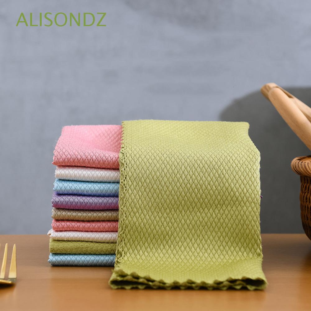 ALISONDZ 5 Pcs Cleaning Cloth Fish Scale Wiping Rag Dish Towel Anti ...