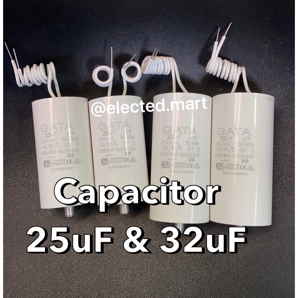 CAPACITOR 25uF และ 32uF 220VAC | Shopee Thailand