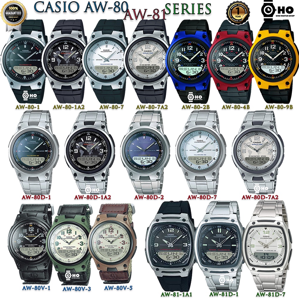 CASIOแท้ AW-80 AW-80D AW-81 AW-81D รุ่น AW-80-1 AW-80-4B AW-80-9B AW ...