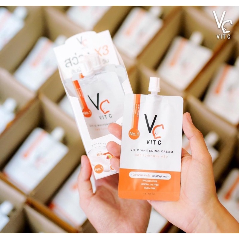 ของแท้️มีเก็บปลายทาง วิตซีครีม วิตซีซอง ยกกล่อง 10 ซอง ครีมVC ไวท์เทน ...