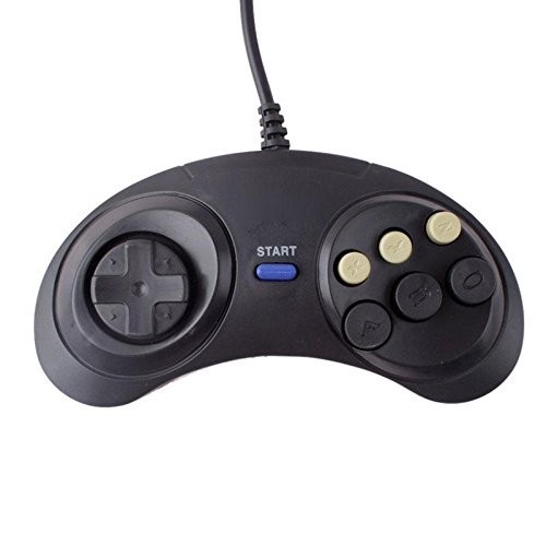 เกมแพด:New 6 Digital Buttons Wired Controller ad For Sega Mega Drive ...