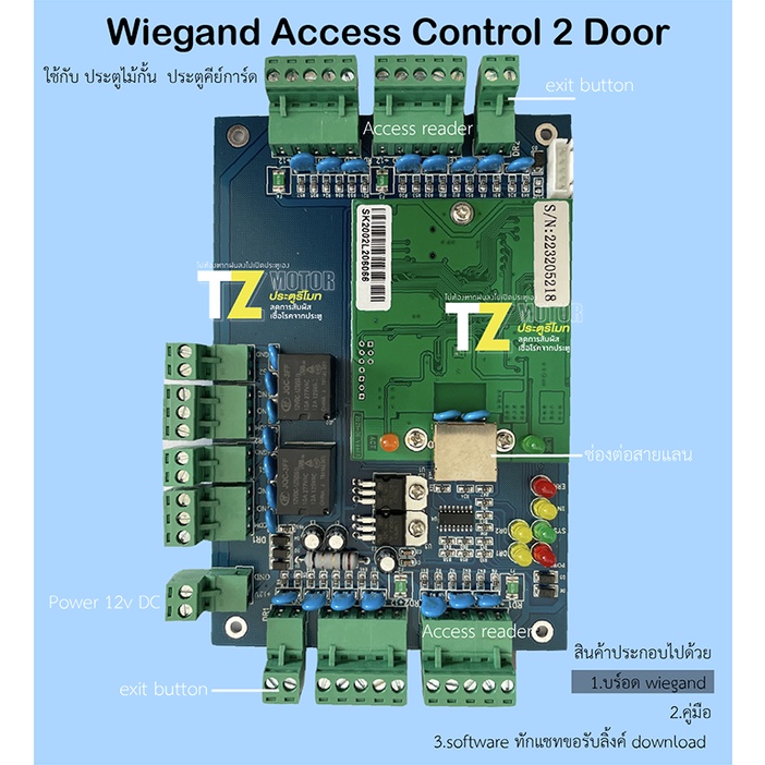 Network TCP/IP Access Control Panel Board Reader for Wiegand 2 door ...