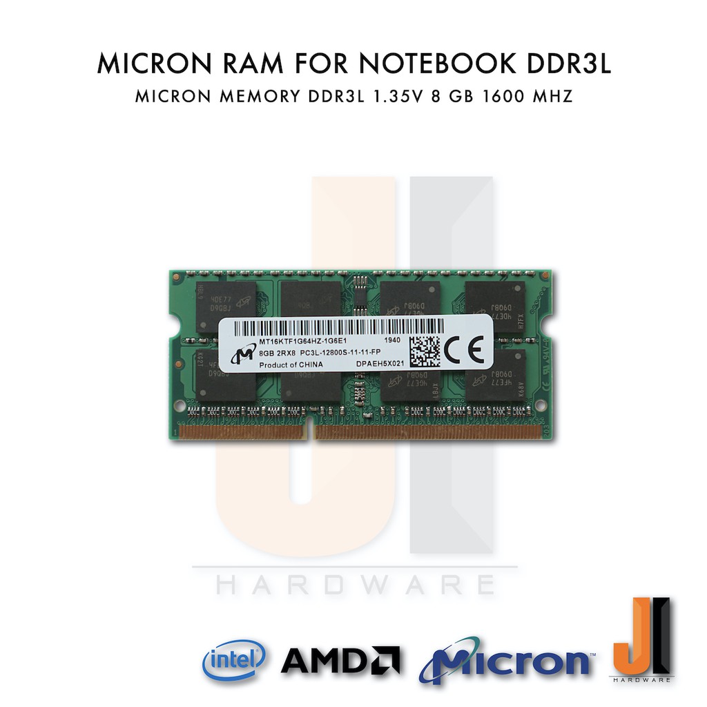 Micron RAM For Notebook DDR3L-1600 Mhz 8 GB 1.35V (ของใหม่) | Shopee ...