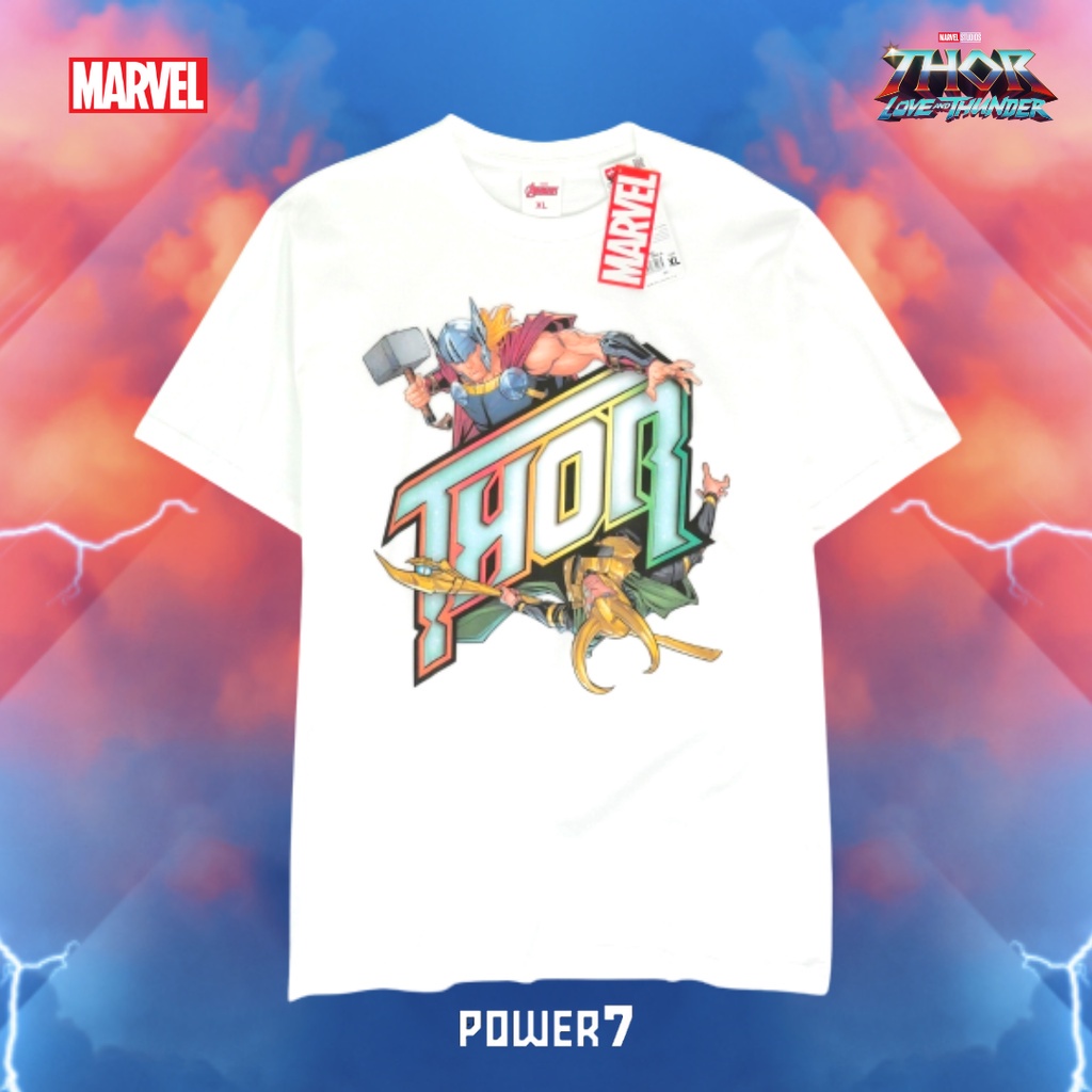 Power 7 Shop เสื้อยืดการ์ตูน ลาย มาร์เวล THOR ลิขสิทธ์แท้ MARVEL COMICS ...