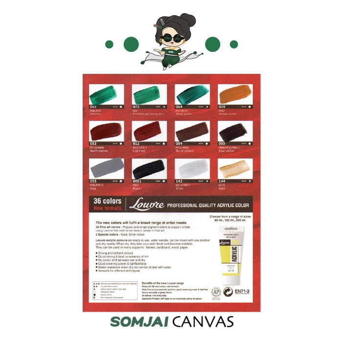 LOUVRE - ลูฟท์ สีอะคริลิคเกรดอาร์ตติส ขนาด 120 ml - somjai_canvas - ThaiPick