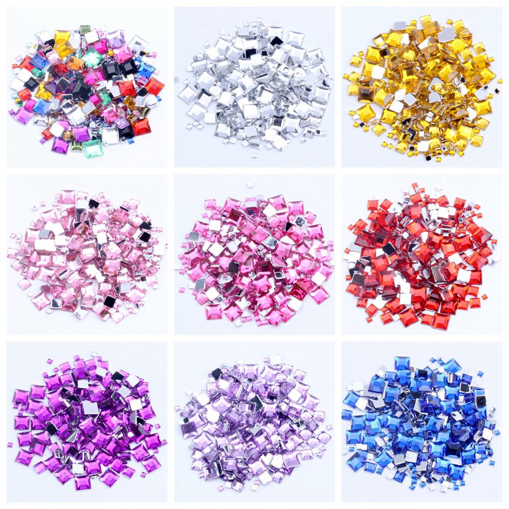 Nail Rhinestone FlatBack Stone Square 6mm 5000pcs Bulk Bag For Crafts ...