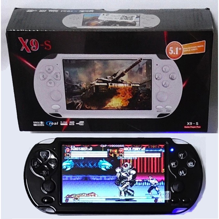 เกมส์พกพา X9-S Retro Video Game Console 5.1 inch LCD Color Handheld Gaming Player 8GB - wudti ...