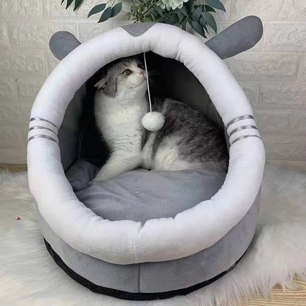 แมวครอกWarm Cats Bed Cute Cats House Kitten Lounger Cushion for Small ...