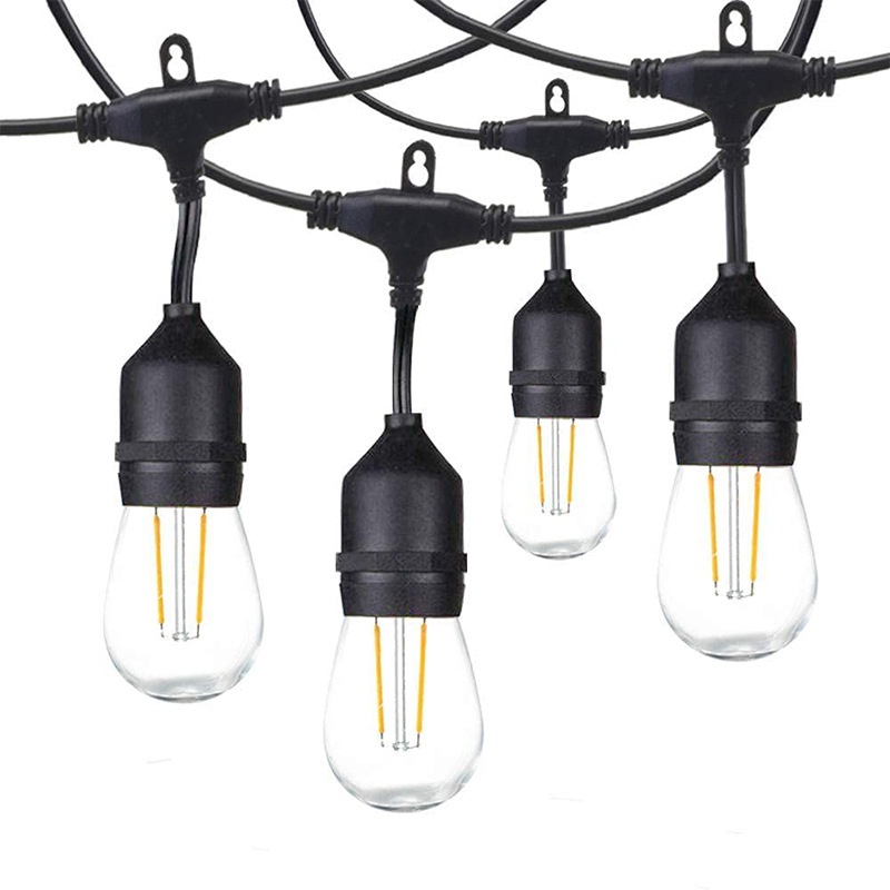 กระแสน้ำS14 LED String Lights E27 Retro Edison Filament Bulb Outdoor ...