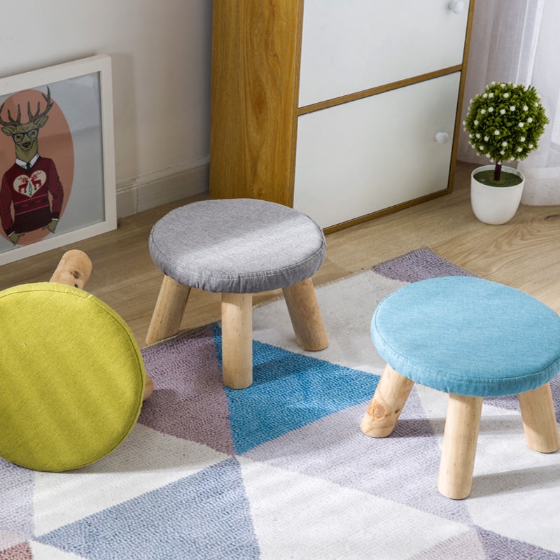 Stool Household Round Low Stool Living Room Small Dunzi Creativity ...