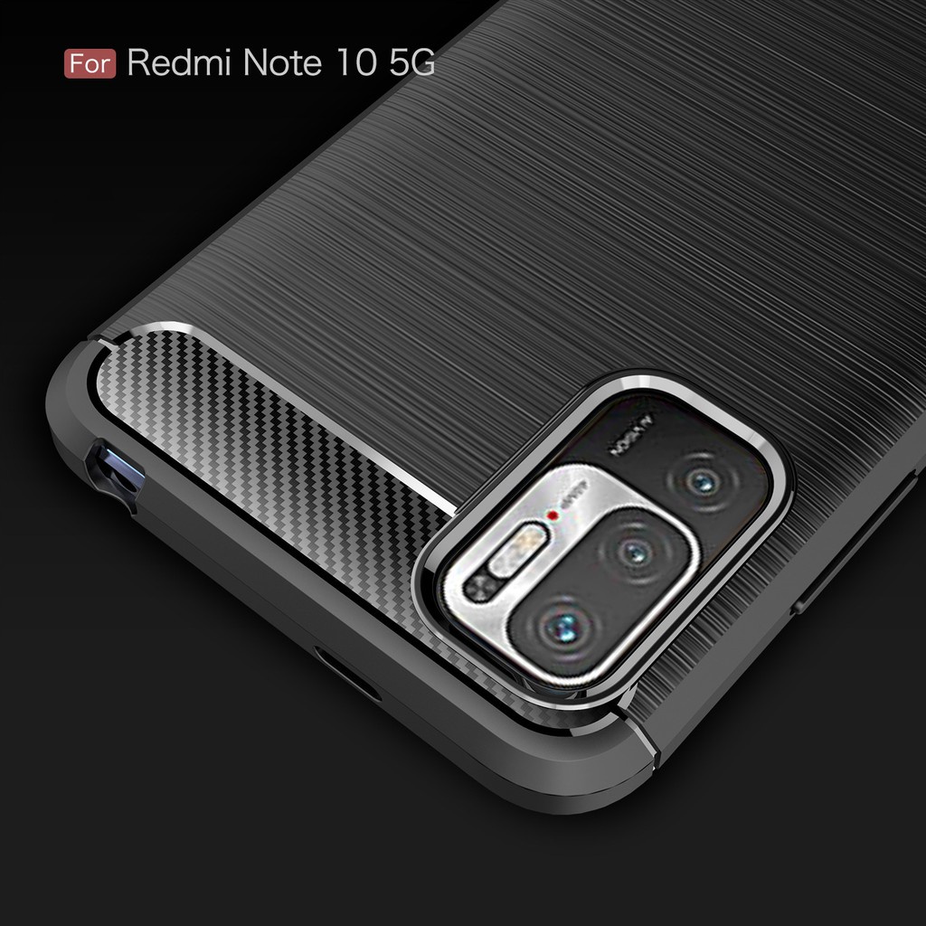 Xiaomi POCO M3 Pro/Redmi Note 10 5G Soft Case Shockproof Carbon Fiber Slim Back Protective Cover ...
