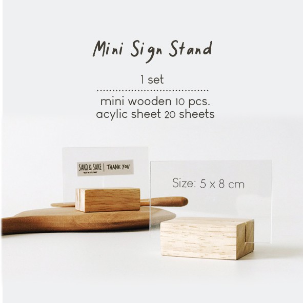 ป้ายเมนูจิ๋ว ป้ายตั้งโต๊ะ Mini Sign Stand - sakoandsake - ThaiPick