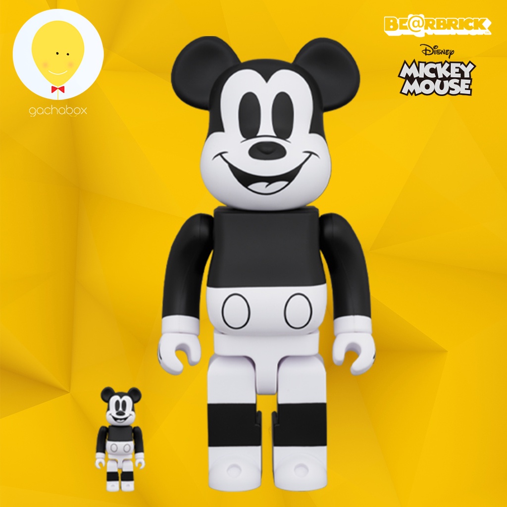 gachabox Bearbrick Mickey Mouse BW 2020 100400 Disney Black White - แบ ...