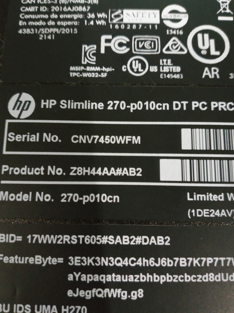 เมนบอร์ด Hp Slimline 270 - P010Cn ขนาดเล็ก Chassis 570 H270 - dtav07.th ...