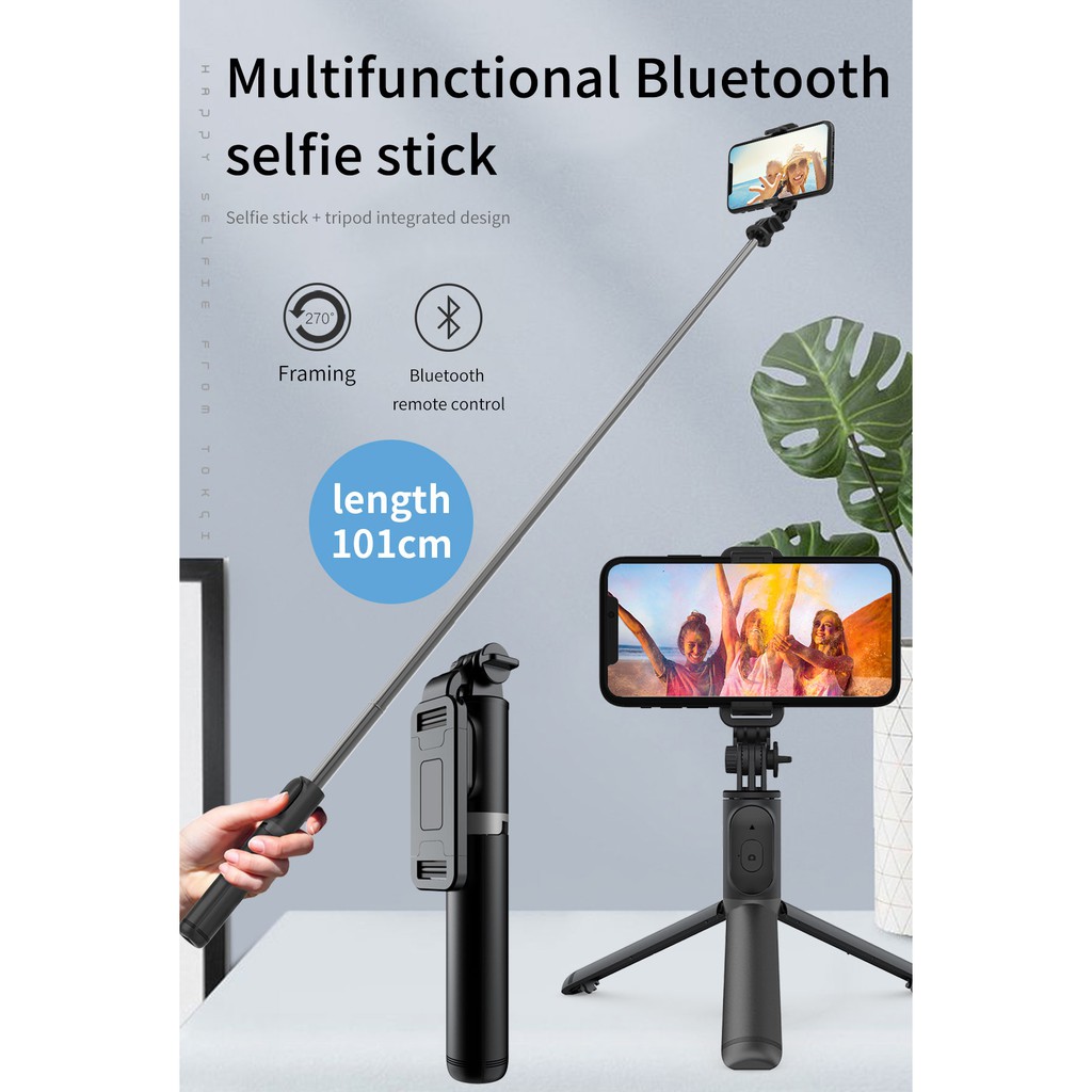 ไม้เซลฟี่mini Wireless Bluetooth Foldable Selfie Stick Triod Shutter