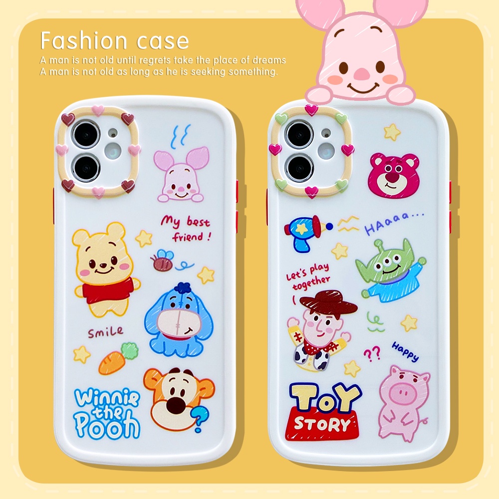 {iPhone case}Cartoon Pooh and Toy Story arc ฝาครอบป้องกัน iPhone 11 12 ...
