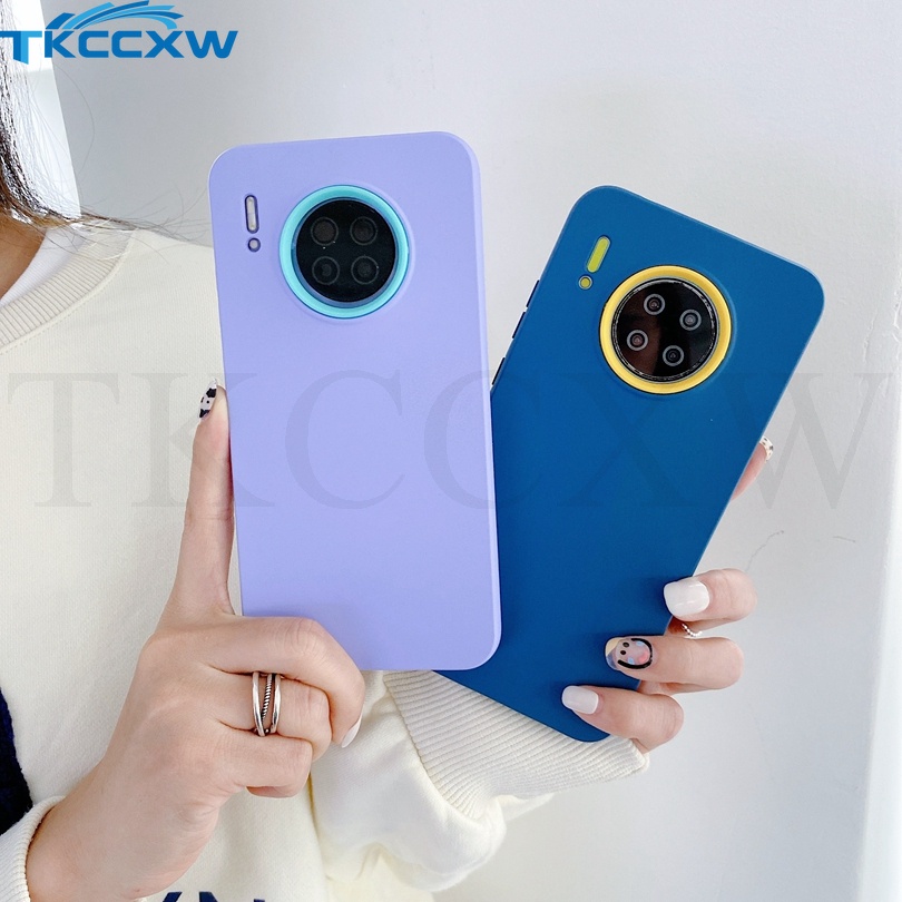 เคสโทรศัพท์มือถือ ซิลิโคนนิ่ม กันกระแทก สีแคนดี้ 3 in 1 สําหรับ Huawei Mate 40 Mate 30 P40 P30 ...