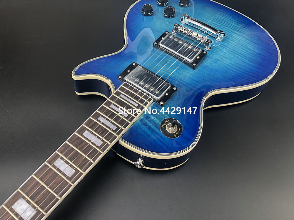 2020 High quality Custom Electric guitar,Solid Mahogany body With Blue ...