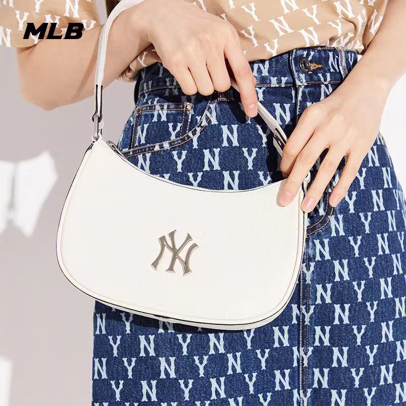 จัดส่งจากกรุงเทพแท้ MLB bag NY handbag PU กระเป๋าสะพายไหล่ Underarm bag ...
