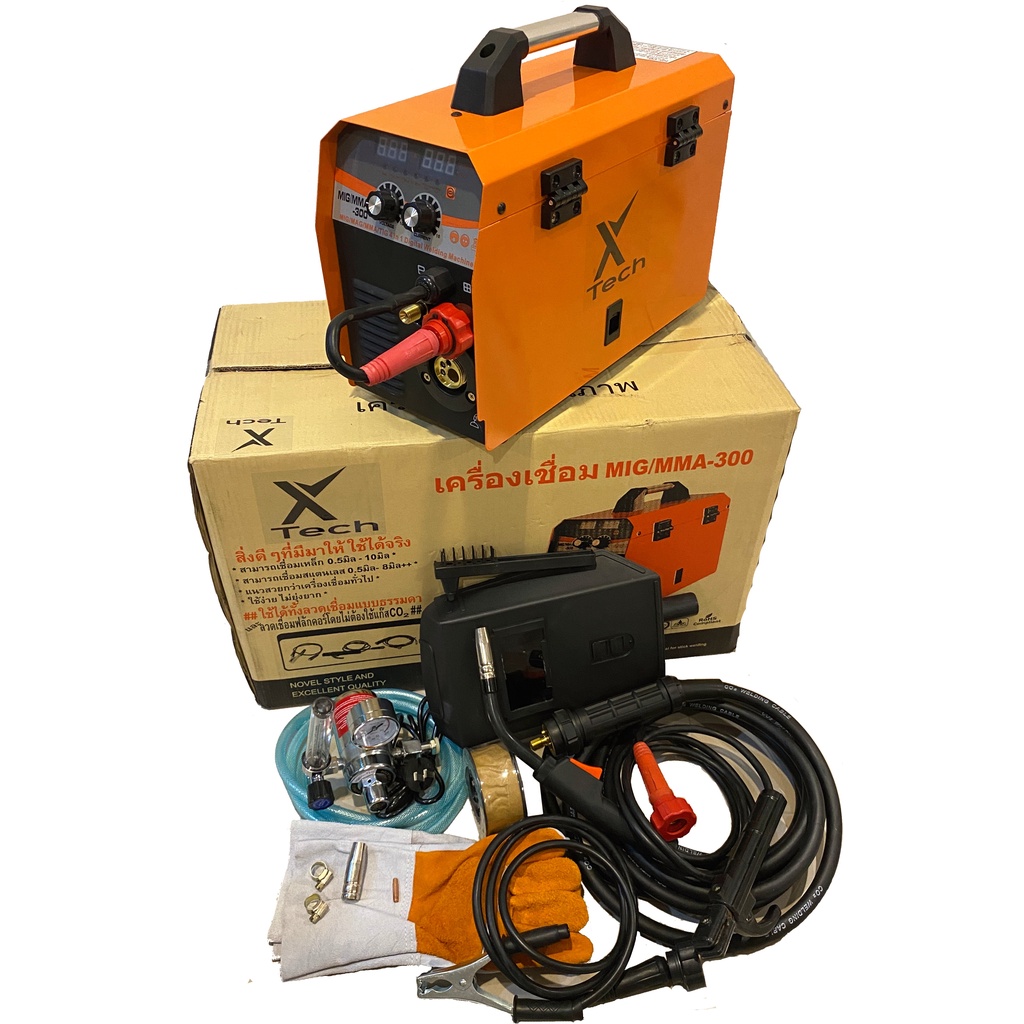 ตู้ X-Tech ตู้เชื่อม mig xtech 5กิโล 1kg5kg MIG MMA300 เชื่อม ใช้แก๊ส ไม่ใช้แก๊ส CO2 สายMig5ม. ...