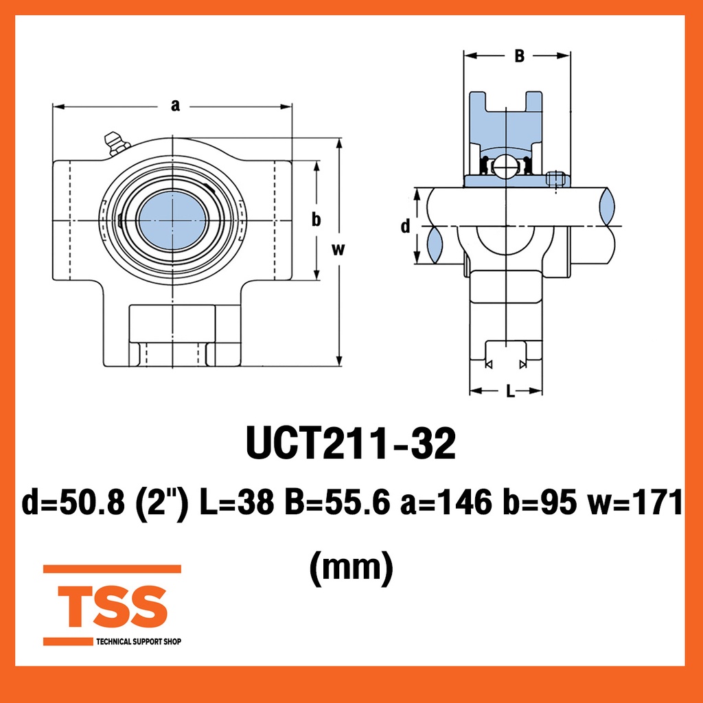 UCT211-32 ตลับลูกปืนตุ๊กตา BEARING UNITS UCT 211-32 ( สำหรับรูเพลาขนาด ...