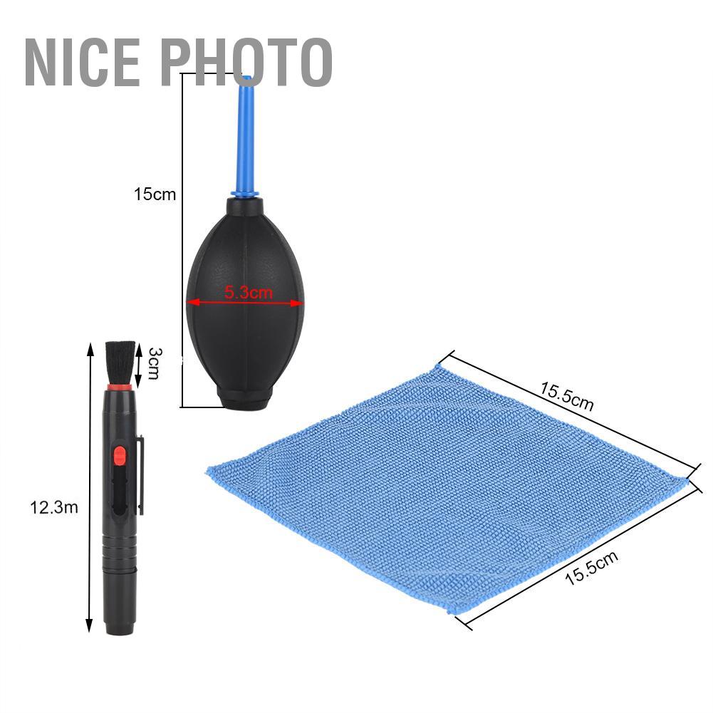 Nice photo Camera Lens Screen Cleaning Dust Blower Brush Cloth Kit For ...