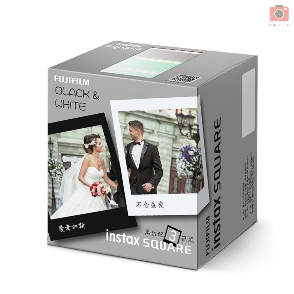 Fujifilm Instax Square Film 30 Sheets White and Black Edge Instant Film ...