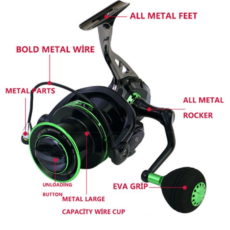 8000-10000 Size 131 Ball Bearings Big Trolling Fishing Reels Carp Metal ...