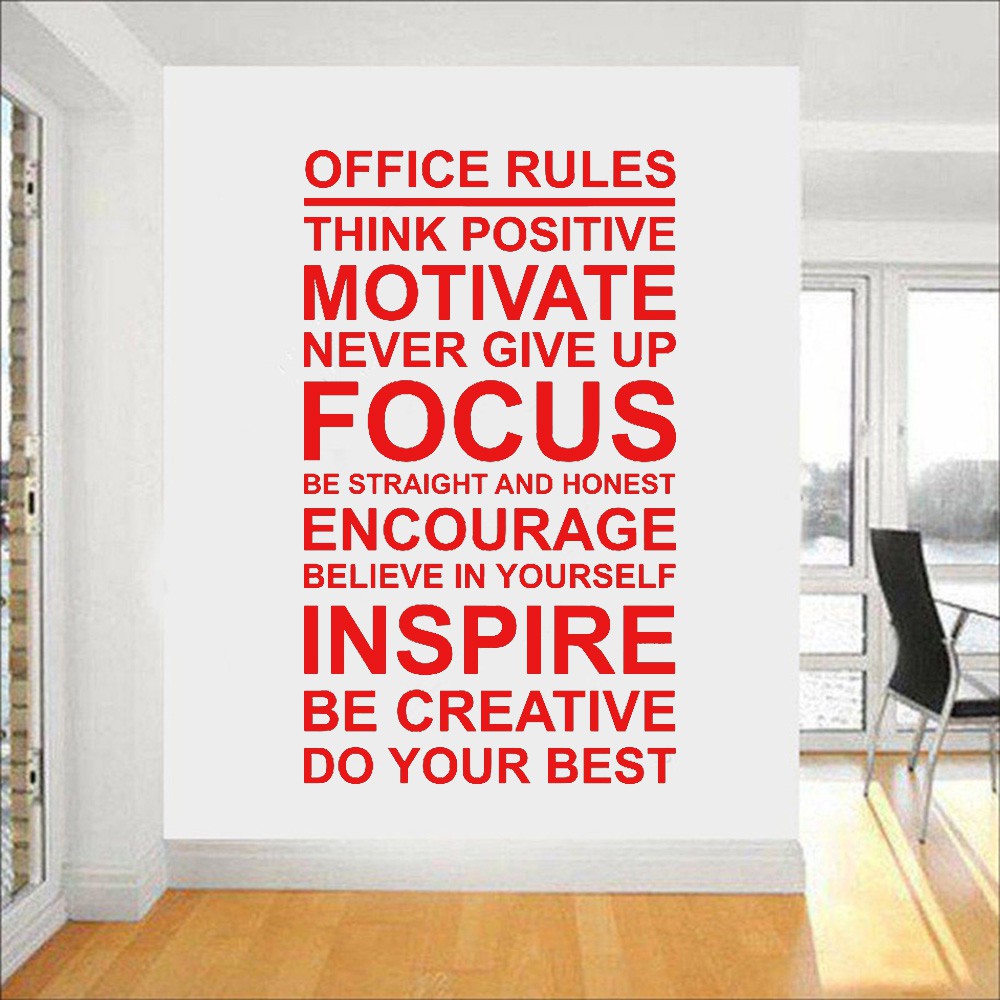 Office Rules Poster Wall Decal Work Motivation Quote Sign Think ...