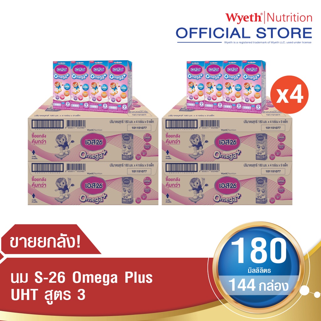 S-26 Omega Plus UHT (Formula 3) Case นมกล่อง เอส-26 โอเมก้า พลัส ยูเอช ...