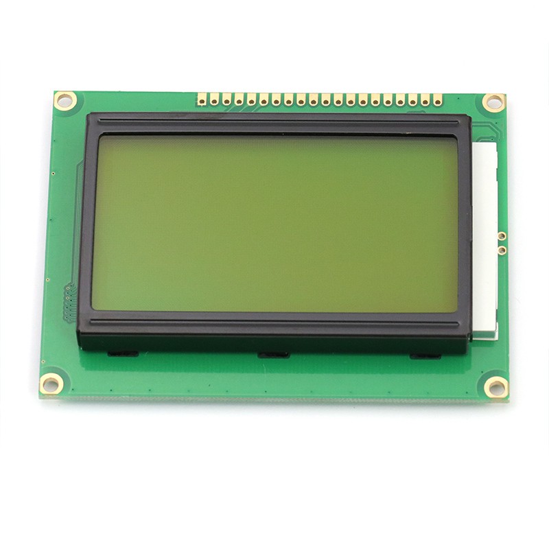 Yellow-green screen LCD12864 LCD LCD screen 5V with Chinese character ...