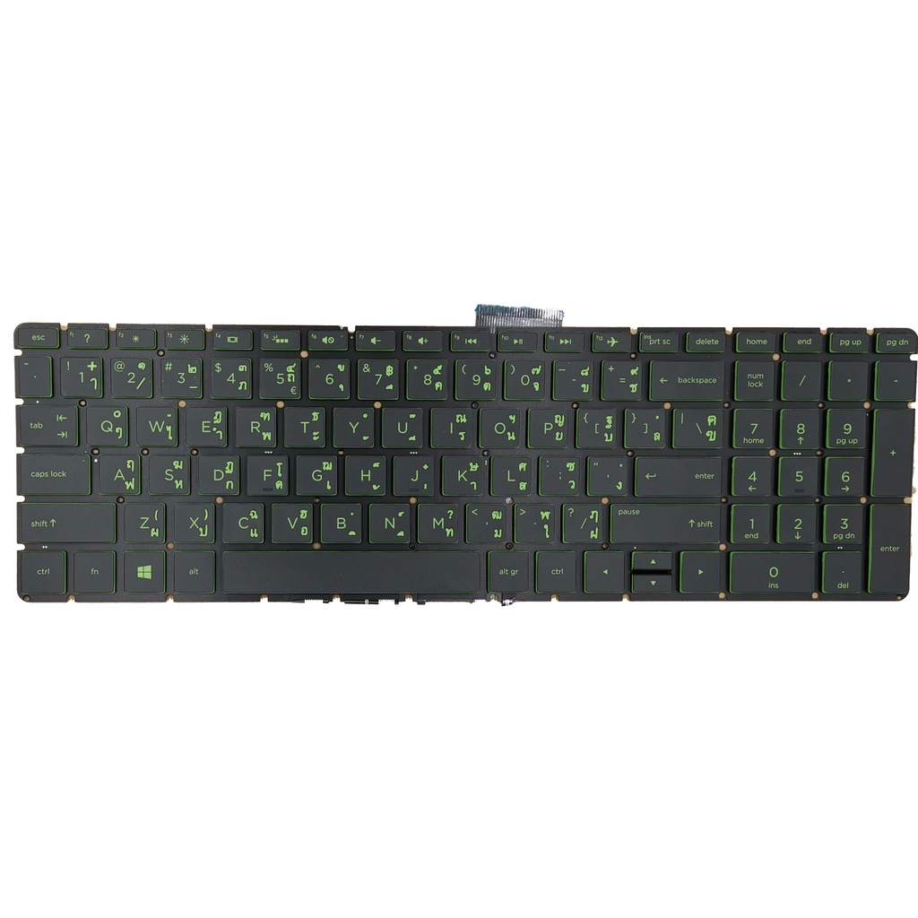 Keyboard HP คีย์บอร์ด เอชพี 15-CC 15-CB 15-BS 15-BW Backlit สีเขียว ...