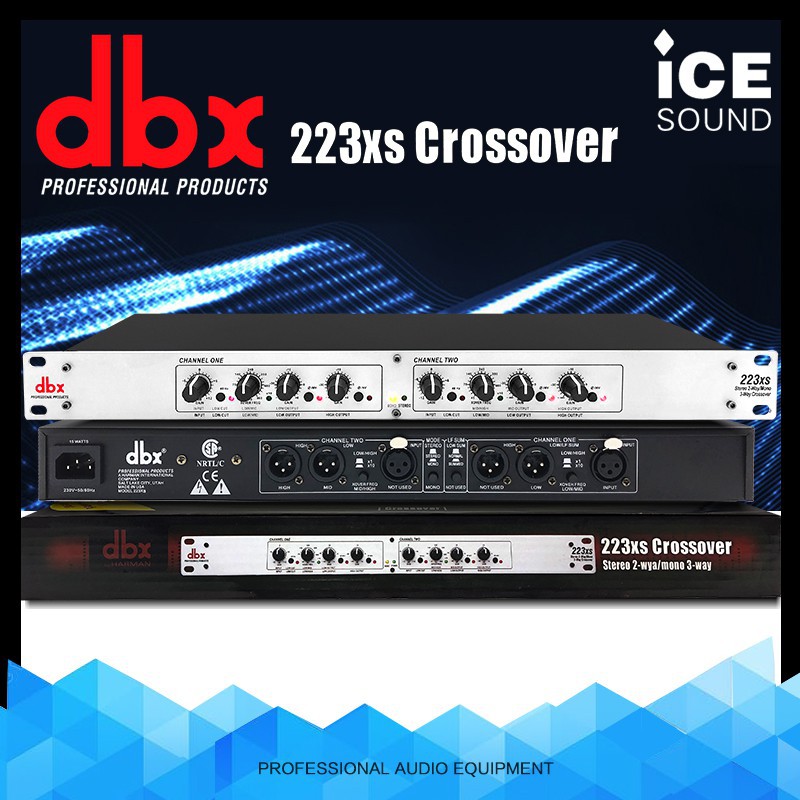 DBX 223XS ครอสโอเวอร์ 23 ทาง แบบ สเตอริโอ เครื่องแยกเสียง (สูง กลาง ต่ำ) ครอสโอเวอร์เสียงพิเศษ ...