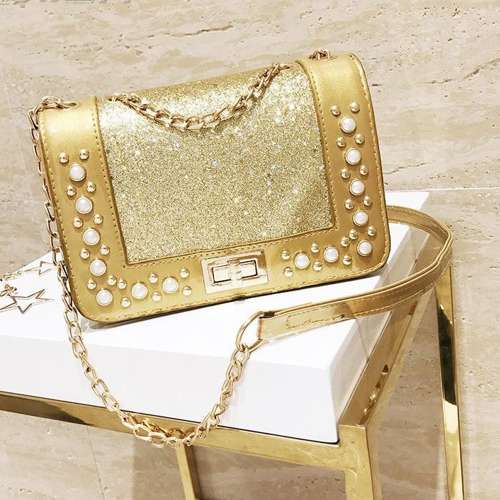 Code-764 กระเป๋าสะพายไหล่ หนังแวววาว นําเข้า สําหรับผู้หญิง ...