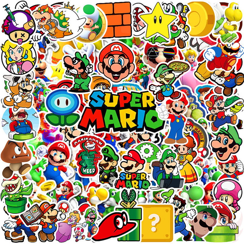 100Pcs/Set Super Mario Bros. Series B สติ๊กเกอร์ DIY Fashion Mixed ...