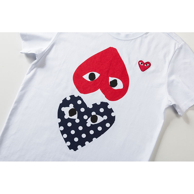 【Ready Stock】CDG PLAY T-shirt Men Woman Couple White Love Boy Girl ...
