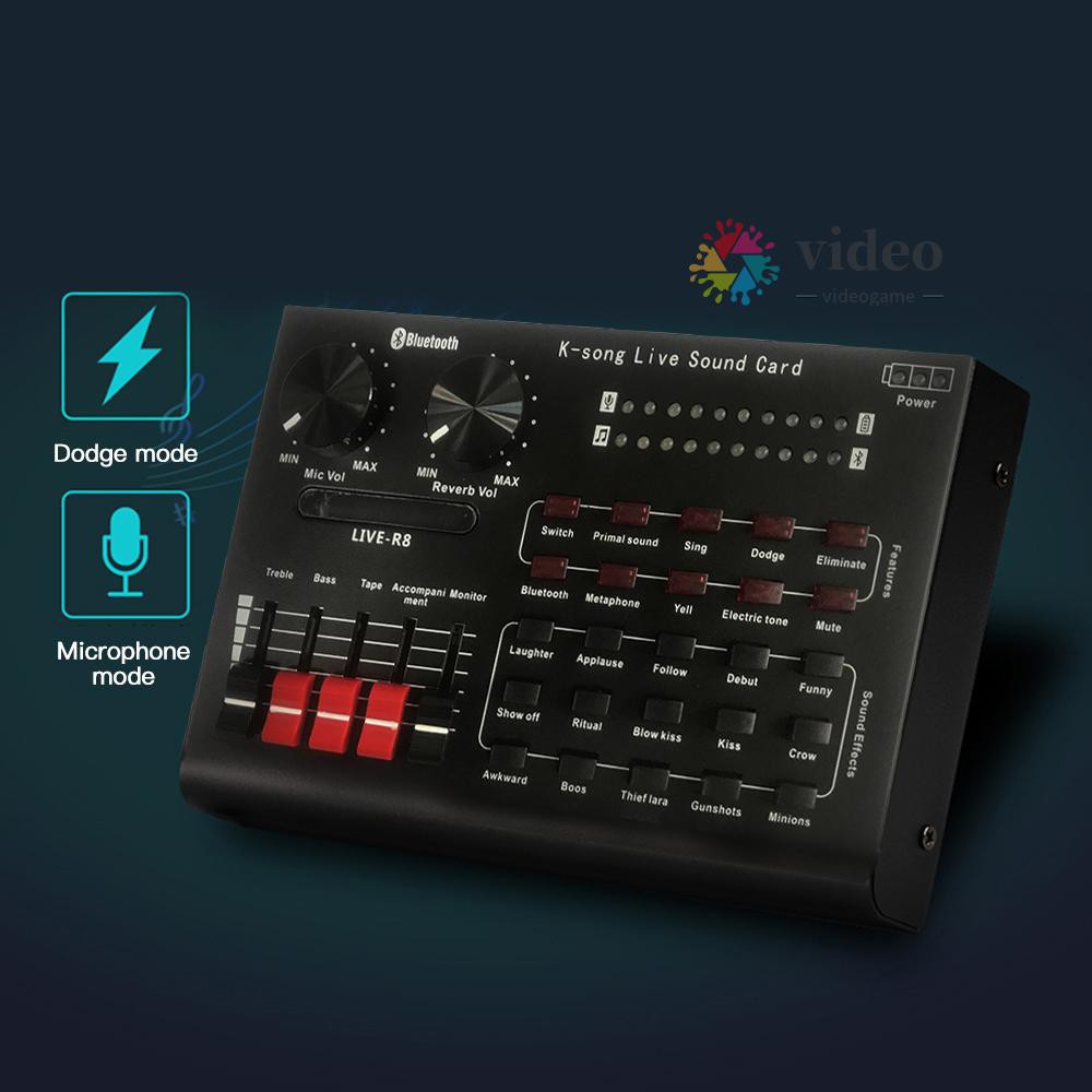 VideoG R8 Live Sound Card with USB Audio Cables Pair Earphones Anchor ...