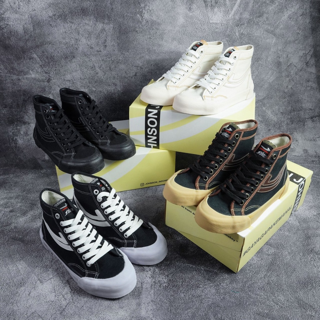 Johnson BASIC Shoes BLACK WHITE ORIGINAL BLACK WHITE JHONSON เสื้อยืด ...