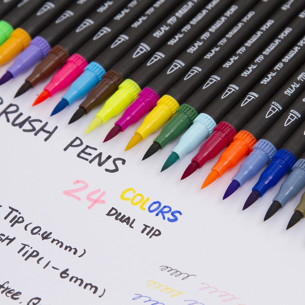 120 Colours Dual Brush Pens Marker Pen Set Dual Tips Art Markers ...