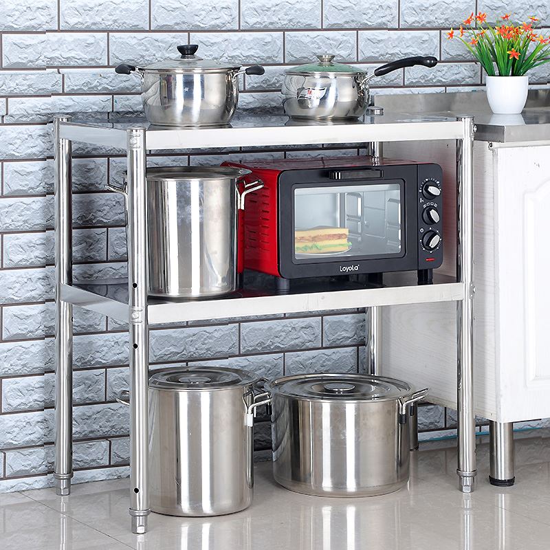 Thickened 304 stainless steel kitchen microwave oven rack storage rack ...