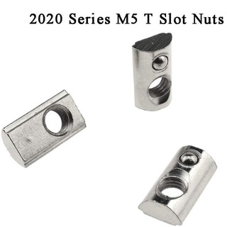 25 Pack 2020 Series M5 T Slot Nuts Roll-In Spring Ball Loaded Elastic ...