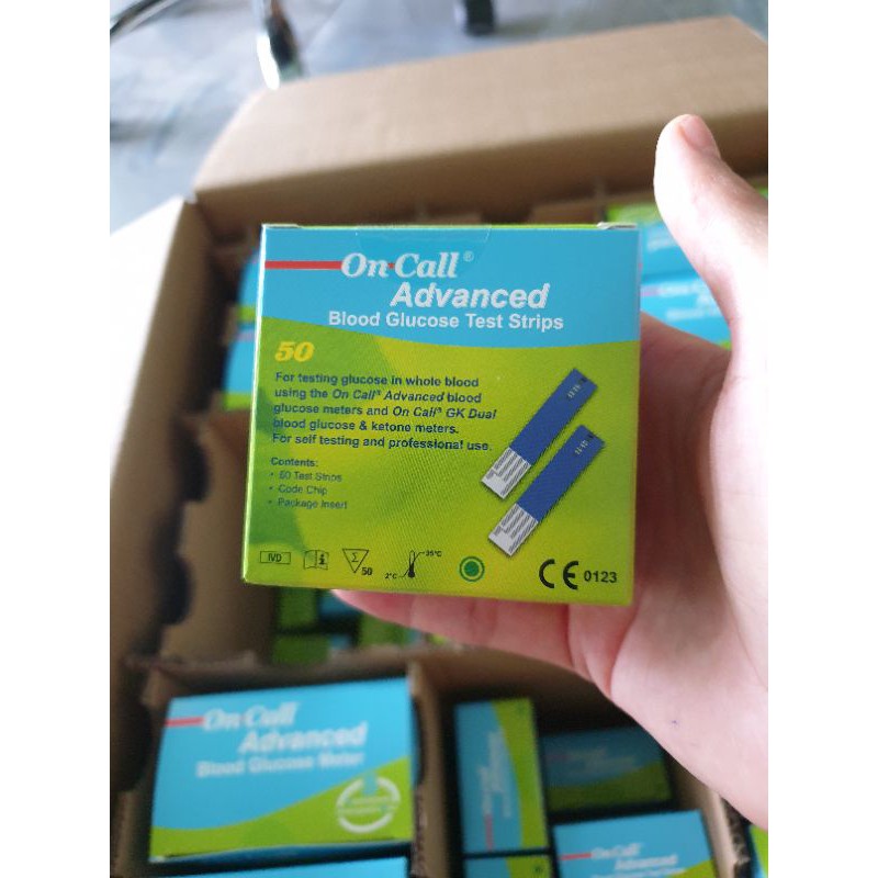 ของแท้ แผ่นตรวจน้ำตาล on call advanced 50 testสตริปเบาหวานOncall แถบ ...