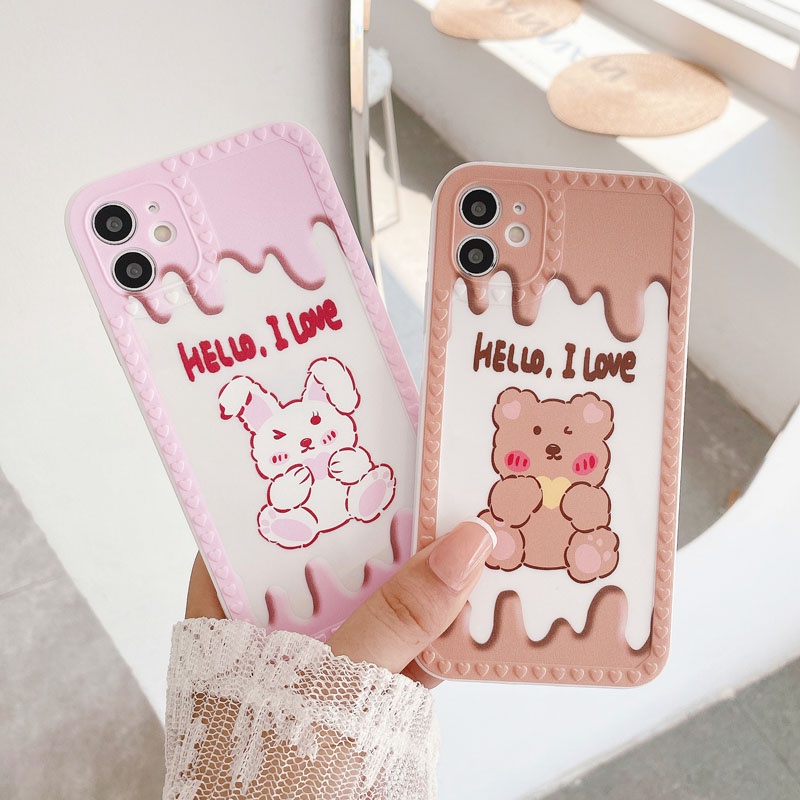 Cream Cake Bear Rabbit Casing for Iphone 13 12 11 Pro Max 6 6s 7 8plus ...